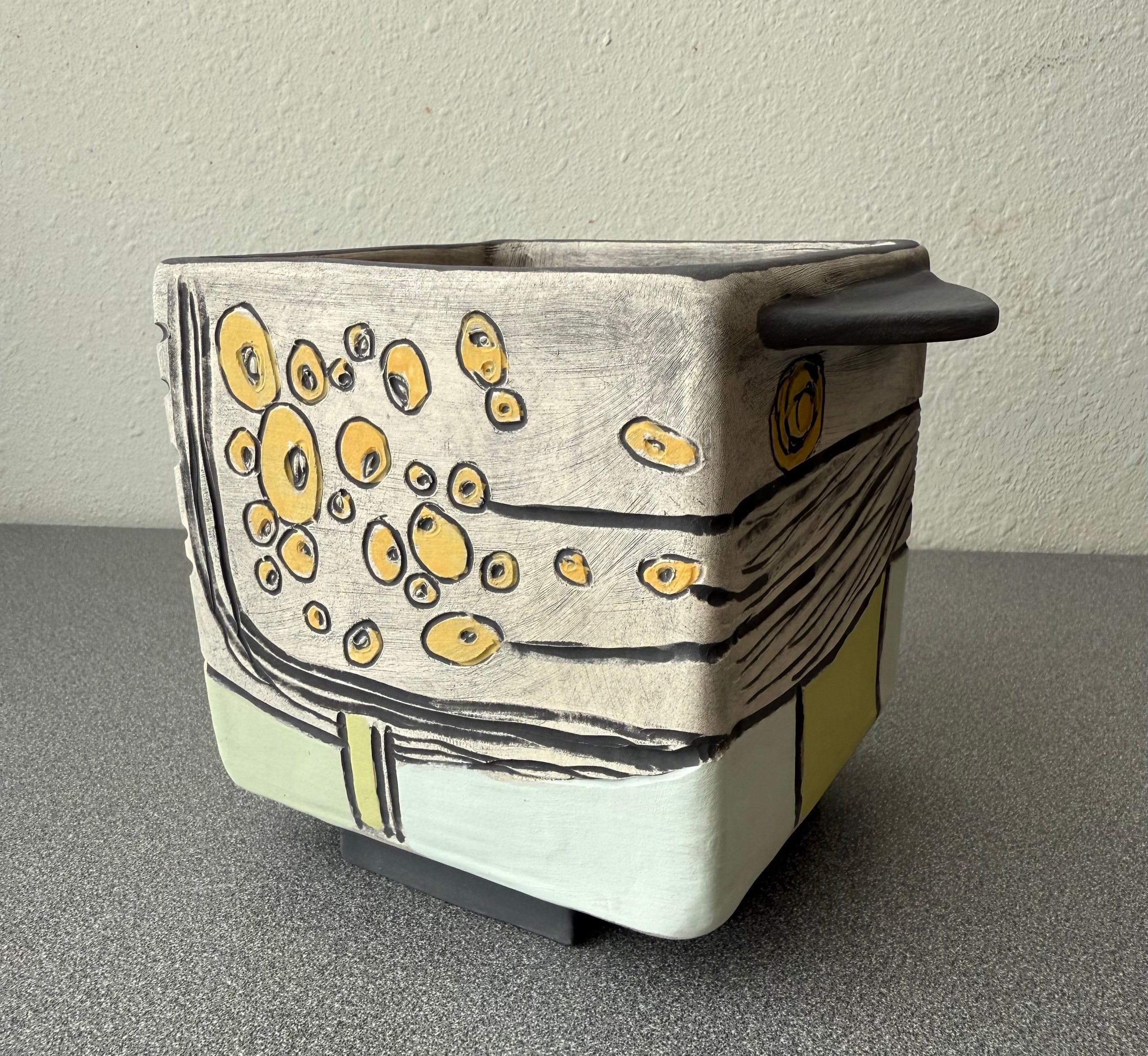 April: Slab Built Footed Planter | Crimson Artist Collective